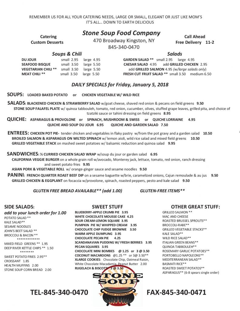 Daily Specials « Stone Soup Food Company