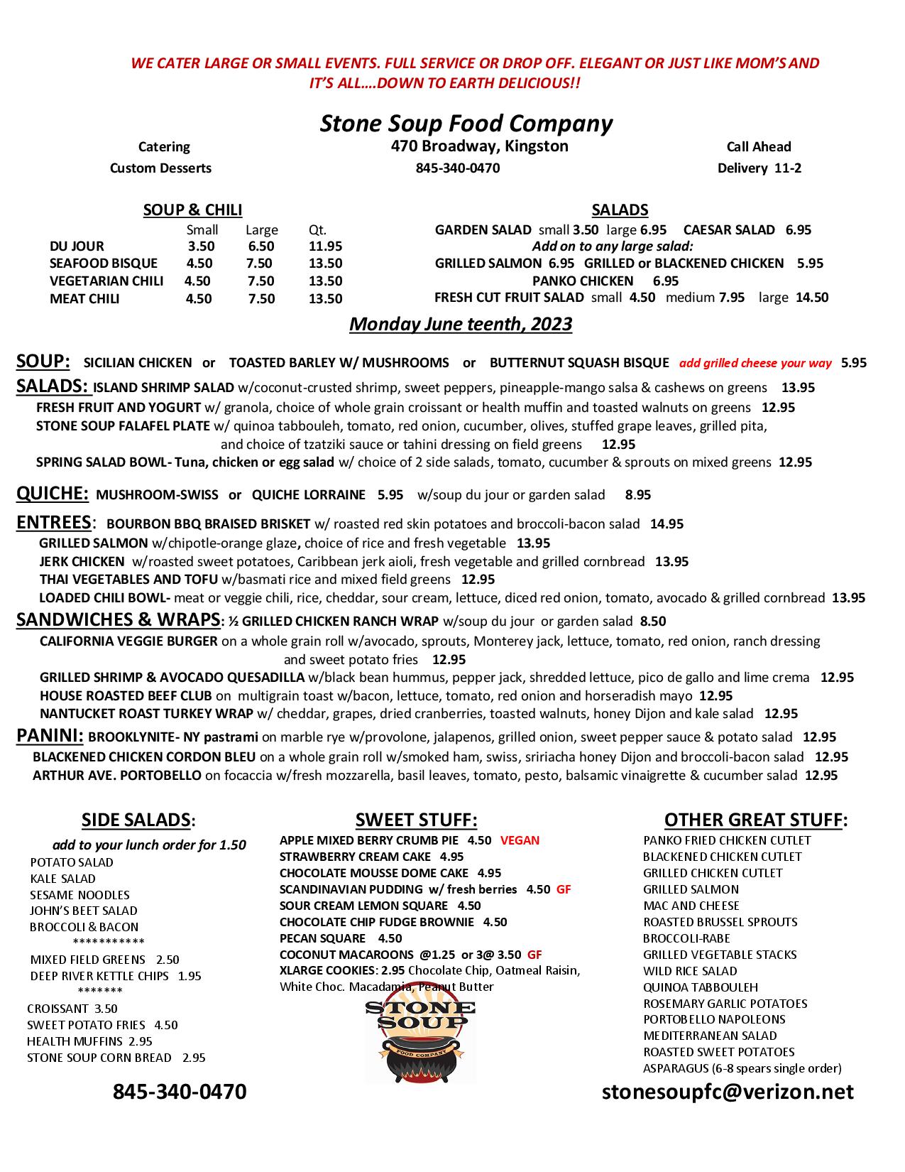 Juneteenth Specials « Stone Soup Food Company